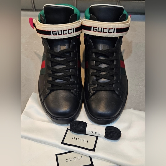 Gucci | Shoes | Gucci Hi Top Ace In Black | Poshmark